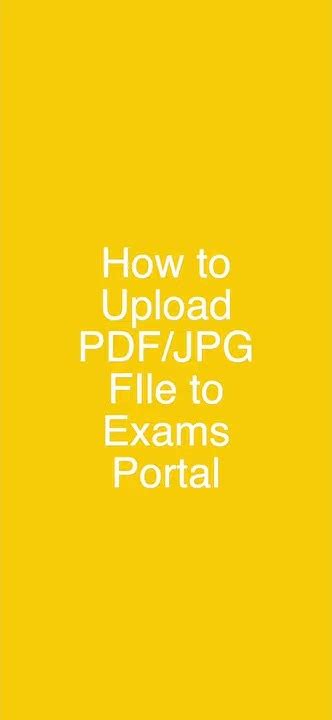 How To Upload Pdf  Files To Exams Portal Filling Application Form Youtube