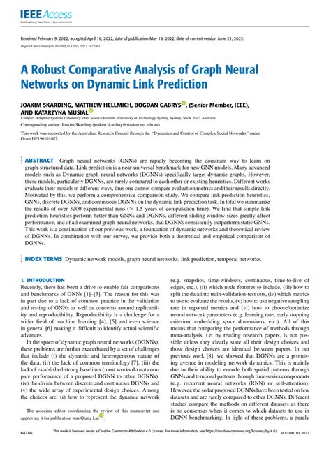 Pdf A Robust Comparative Analysis Of Graph Neural Networks On Dynamic