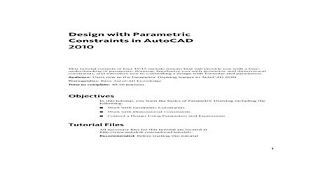 pdf design with parametric constraints in autocad 2010 dokumen tips