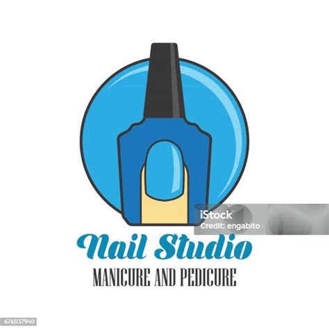 네일 살롱 매니큐어 페디큐어 아이콘 귀하의 슬로건에 대 한 텍스트 공간 슬로건 벡터 일러스트 레이 션 개념에 대한 스톡 벡터 아트 및 기타 이미지 Istock
