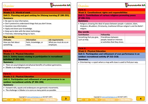 Grade 9 Lo Term 4 Summaries Via Afrika