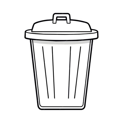 Premium Vector One Continuous Line Drawing Of Garbage Container