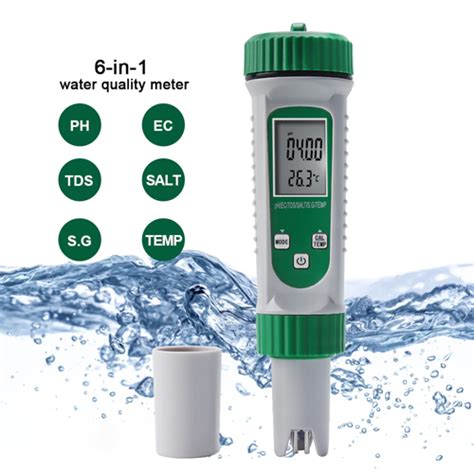 6 In 1 Multi Parameter Water Ph Ec Tds Salt Sg And Temp Tester Ph