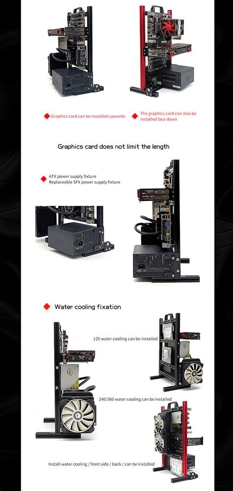 Mod Open Style Computer Case Framevertical Chassis Shelfdiy Desktop