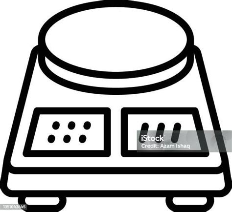 디지털 주방 스케일 개념 스트레인 게이지 벡터 라인 아이콘 디자인 무게 측정 장치 기호 질량 균형 기호 전통적인 스케일 스톡 일러스트레이션 주방용 저울에 대한 스톡 벡터