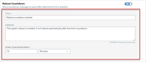 Configuring Reboot Settings