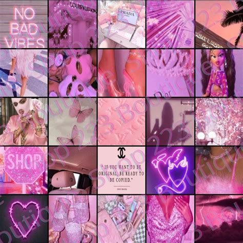 Pc Aesthetic Wallpaper Photo Collage Boujee Pink By Jurassic42