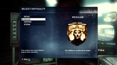 Call Of Duty Black Ops Campaign Difficulty Selection Youtube