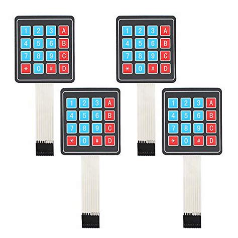 Getuscart Yetaida 4pcs 16key Arduino Keypad Matrix Array Membrane