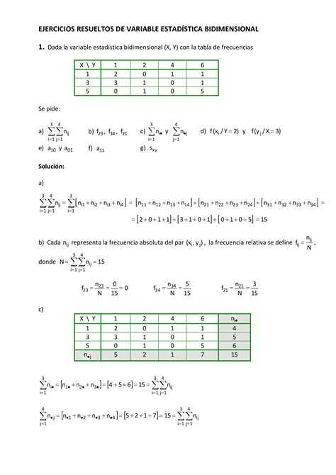 Ejercicios De Variables Aleatorias Bidimensionales Ejercicios De Ingeniería Civil Docsity