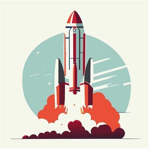 Premium Vector Rocket Launch Vector Illustration Flat
