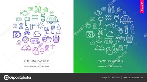 Set Of Camping Modern Icons Stock Vector By ©ckybe 152871624