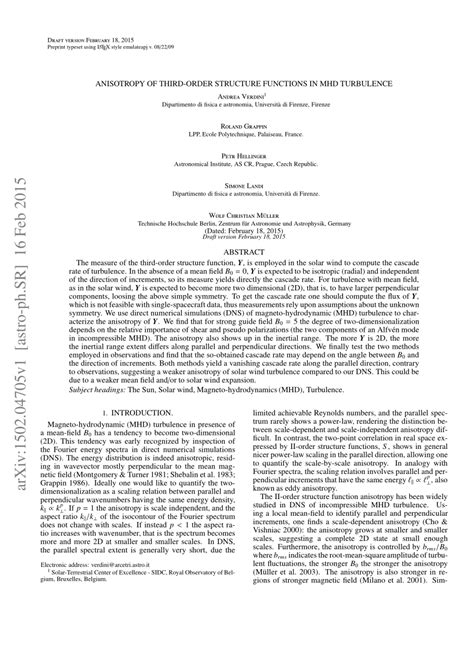 Pdf Anisotropy Of Third Order Structure Functions In Mhd Turbulence