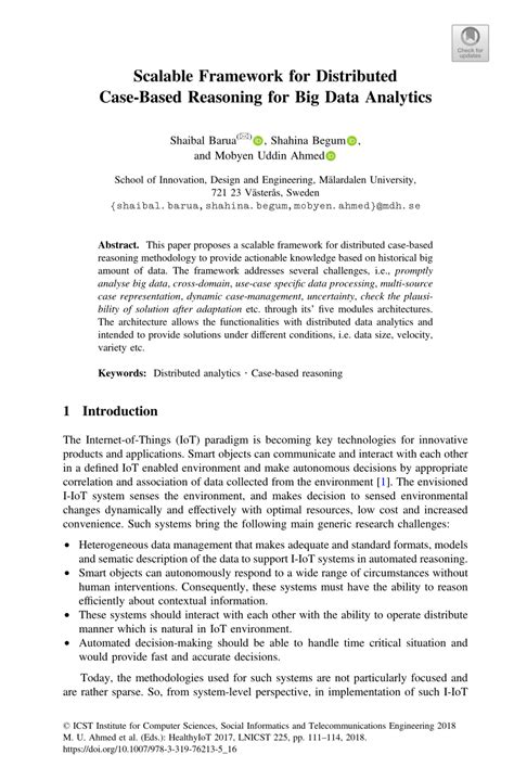 pdf scalable framework for distributed case based reasoning for big