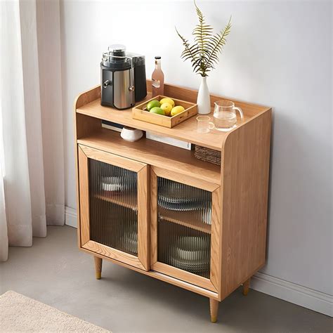 Mid Century Design Rectangle Storage Cabinet Solid Wood Accent Cabinet