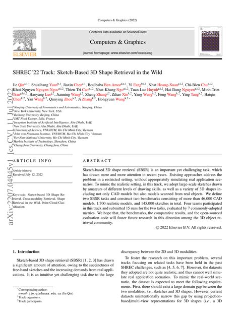 pdf shrec 22 track sketch based 3d shape retrieval in the wild
