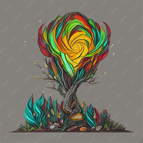 Premium Vector Abstract Tree Concept Design Spiral Shape Vector Illustration