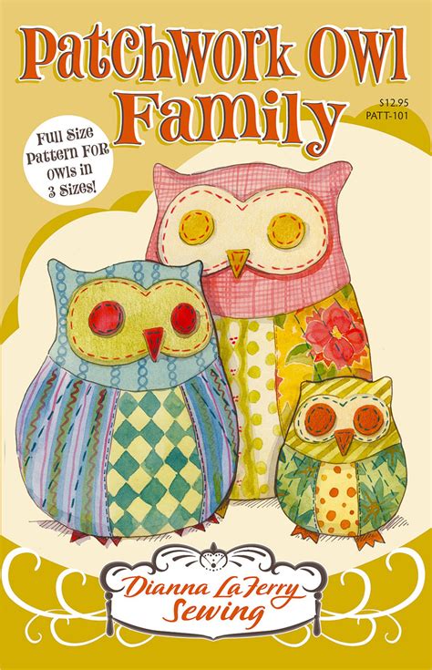 Patchwork Owl Pattern For Sewing Owl Stuffies In 3 Sizes Full Etsy Patchwork Owl Pattern For Sewing Owl Stuffies In 3 Sizes Full Etsy