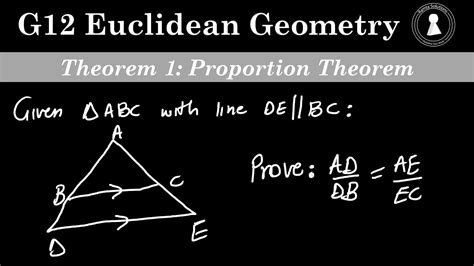Grade 12 Euclidean Geometry Theorem 1 Proving Proportion Theorem Youtube