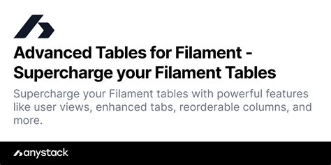 Advanced Tables For Filament Supercharge Your Filament Tables