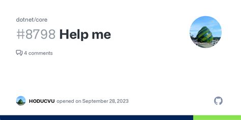 Help Me · Issue 8798 · Dotnetcore · Github