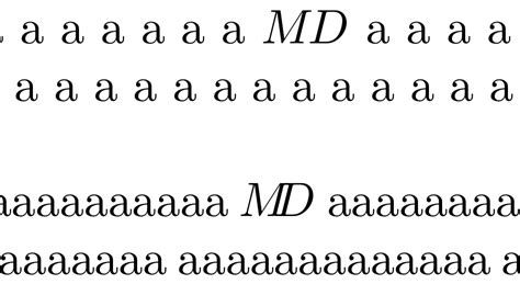 inline math spacing and varying interword spacing tex latex stack