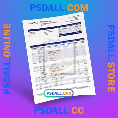 NatWest Statement PDF Template Psdall Org