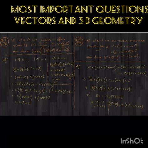👉👉👉most Important Questions From Vectors And 3 D Geometry For Iit Jee Board Jee Main Jee