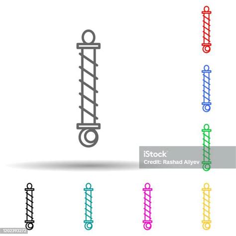 자동차 충격 흡수 멀티 컬러 스타일 아이콘입니다 Ui 및 Ux 웹 사이트 또는 모바일 응용 프로그램에 대한 자동차 서비스 및 수리 부품 아이콘의 간단한 얇은 라인 개요 벡터
