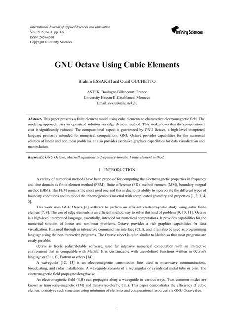 Pdf Gnu Octave Using Cubic Elements