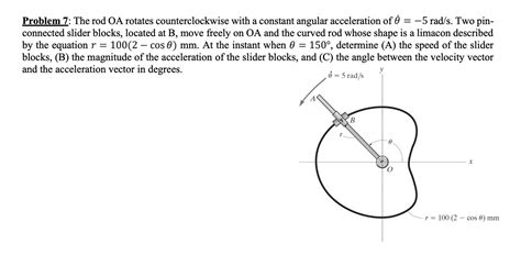 Solved Problem The Rod OA Rotates Counterclockwise With A Chegg