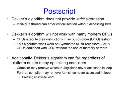 Ppt Race Conditions Critical Sections Dekkers Algorithm Powerpoint Presentation Id286328