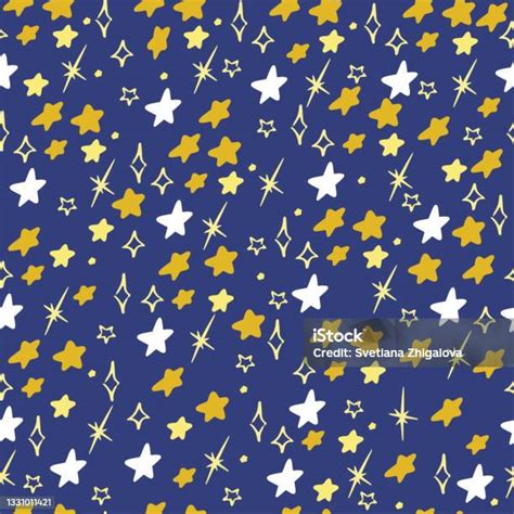 원활한 별 무늬 추상적 요소 배경 그리기 노란색 별 포장지 스크랩북 장식 명함 노트북 일기 직물 수제 벡터 별 인쇄 기하에 대한