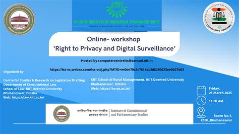 Icps Hosts Online Workshop On Right To Privacy And Digital Surveillance Kiit School Of Law