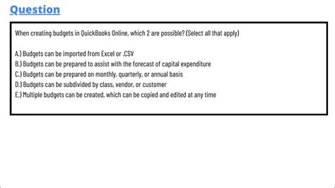 When Creating Budgets In Quickbooks Online Which 2 Are Possible