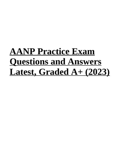 Aanp Fnp Certification Questions And Answers Latest Graded A