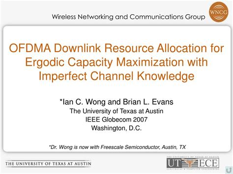 Ppt Ofdma Downlink Resource Allocation For Ergodic Capacity