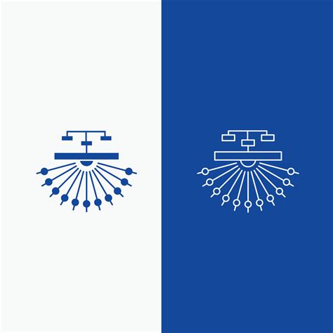 Optimization Site Site Structure Web Line And Glyph Web Button In Blue Color Vertical Banner