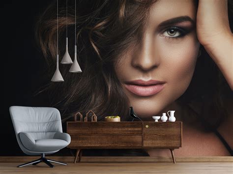 Hair Salon Face Peel And Stick Wallpaper For Beauty Salon Self Etsy
