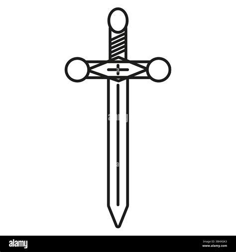 Sword Icon Medieval Blade Weapon Vector Knight Symbol Cross Handle Outline Stock Vector Image Sword Icon Medieval Blade Weapon Vector Knight Symbol Cross Handle Outline Stock Vector Image