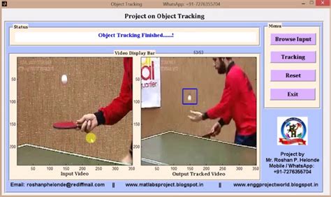 Matlab Code For Object Detection And Tracking Final Year Project ENGINEERING PROJECTS