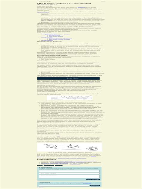 Mit 6824 Lecture 12 Distributed Transactions Pdf Database Transaction Information