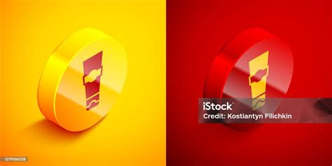 주황색과 빨간색 배경에 격리 된 치약 아이콘의 등색 튜브 서클 버튼입니다 벡터 3차원 형태에 대한 스톡 벡터 아트 및 기타