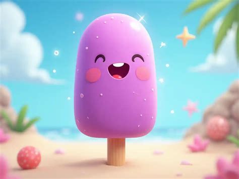 Whimsical Popsicle Character In Vibrant Summer Setting