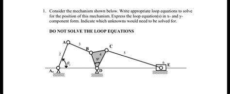 SOLVED Consider The Mechanism Shown Below Write Appropriate Loop Equations To Solve For The