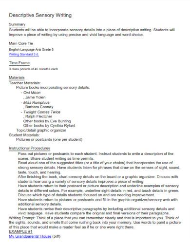 16 Sensory Details Examples To Download