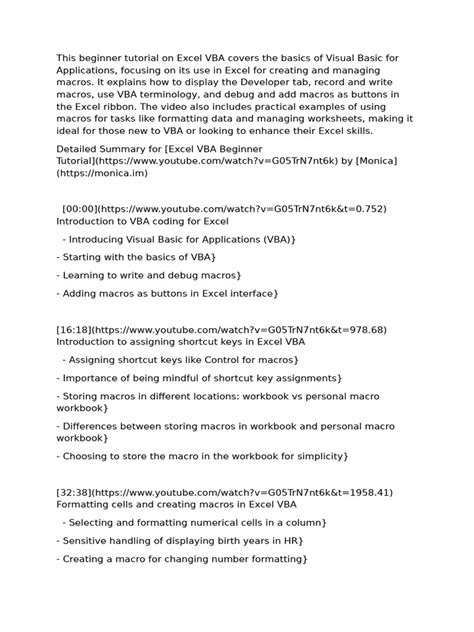 Beginner Tutorial On Excel Vba Pdf Microsoft Excel Visual Basic
