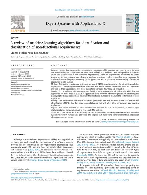 Pdf A Review Of Machine Learning Algorithms For Identification And Classification Of Non