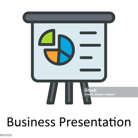 비즈니스 프리젠테이션 벡터 채우기 개요 아이콘 디자인 그림입니다 흰색 배경에 사용자 인터페이스 기호 Eps 10 파일 경영자에 대한 스톡 벡터 아트 및 기타 이미지 Istock