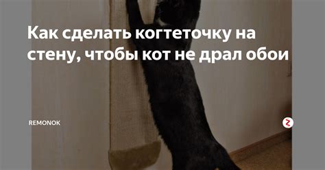Как сделать когтеточку на стену, чтобы кот не драл обои | Remonok | Дзен